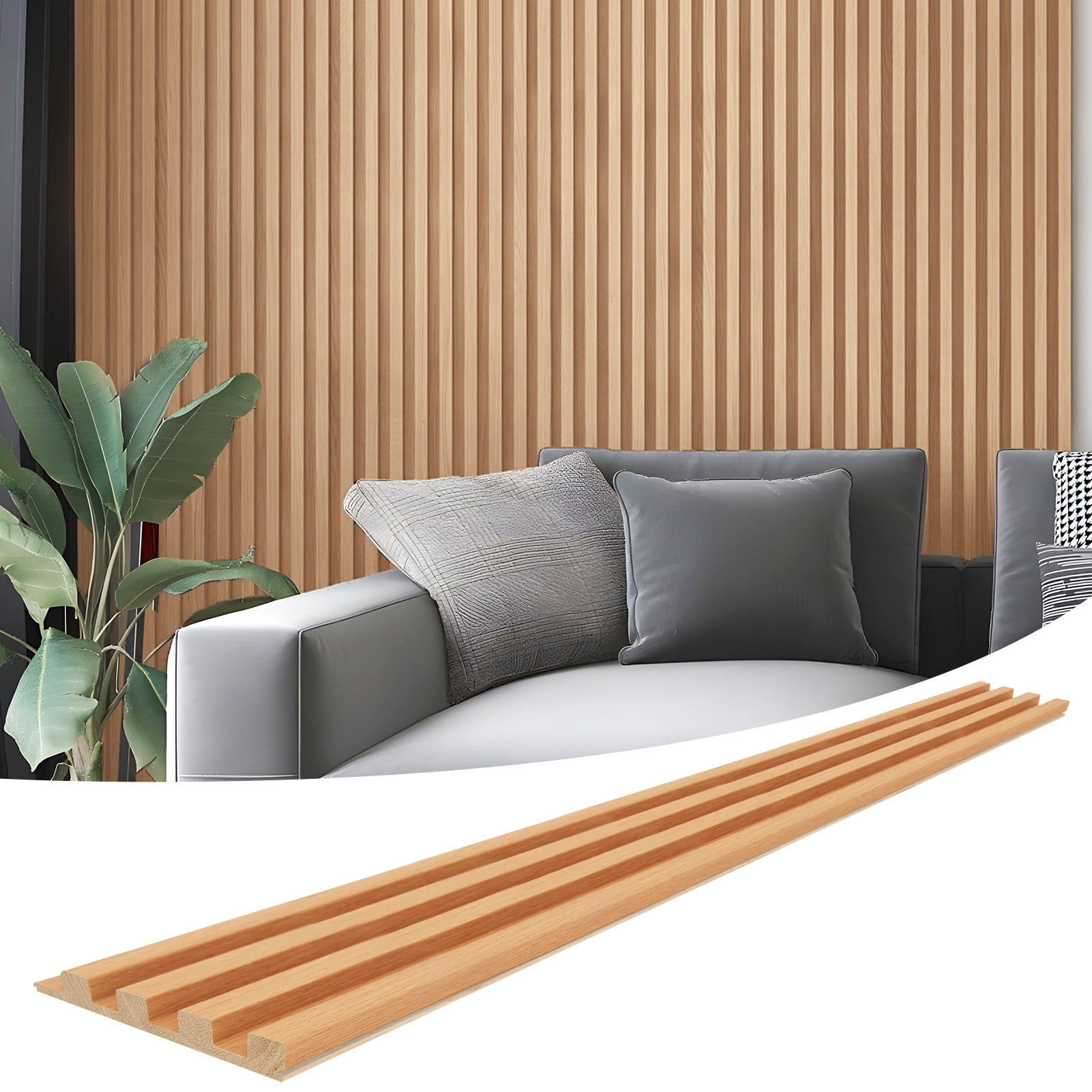 Art3d 4-Piece 104'' x 5.7''x 0.67'' Solid Wood Slat Wall Panels for ...