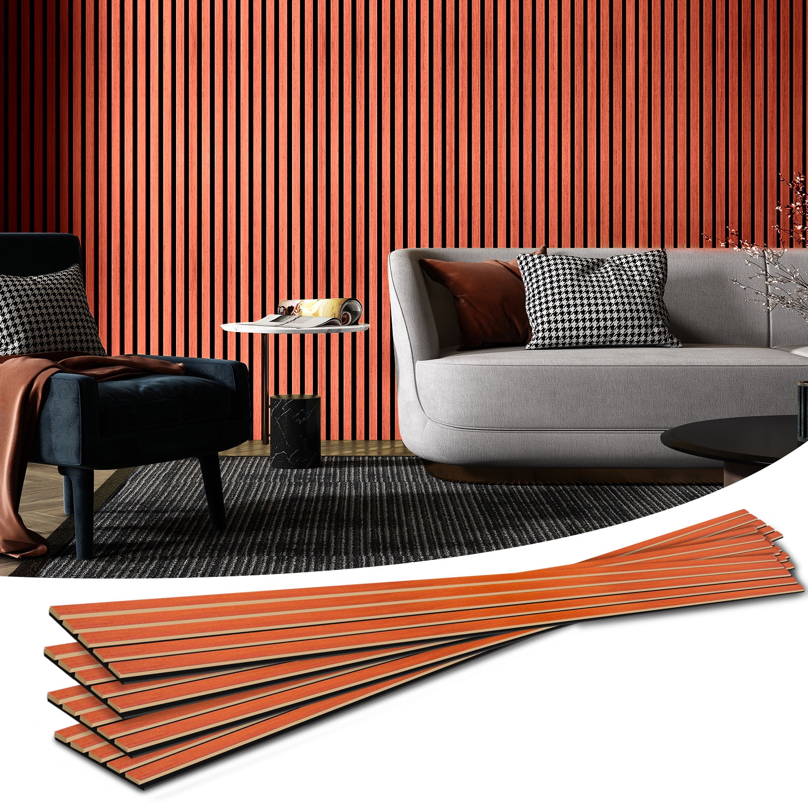 Art3d 4-Piece Wood Slat Acoustic Panels，3D Textured Panel for Ceiling ...