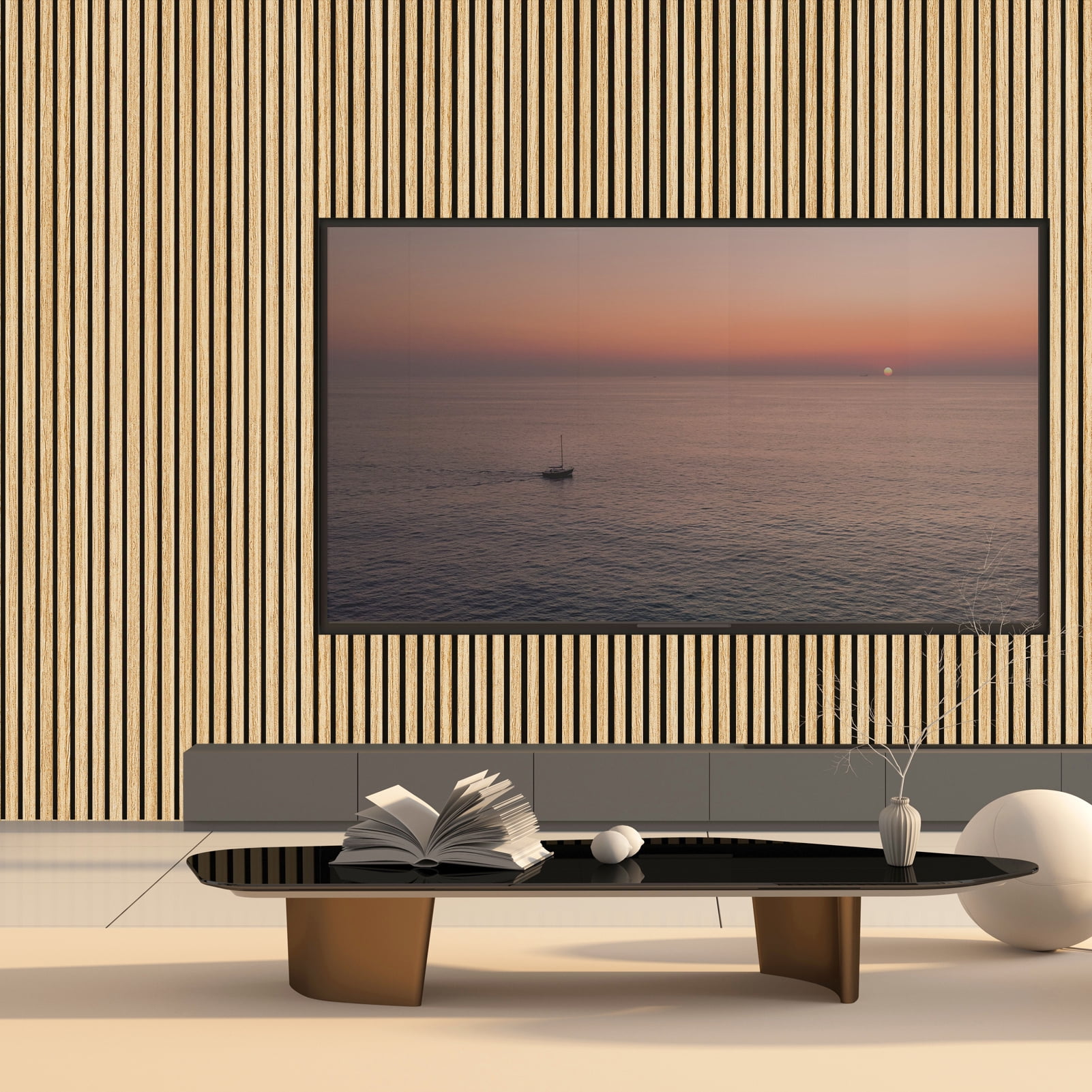 Art3d 3D Wood Slat Acoustic Panels, Oak, 7.9x94.5in, MDF, 4 Pieces ...