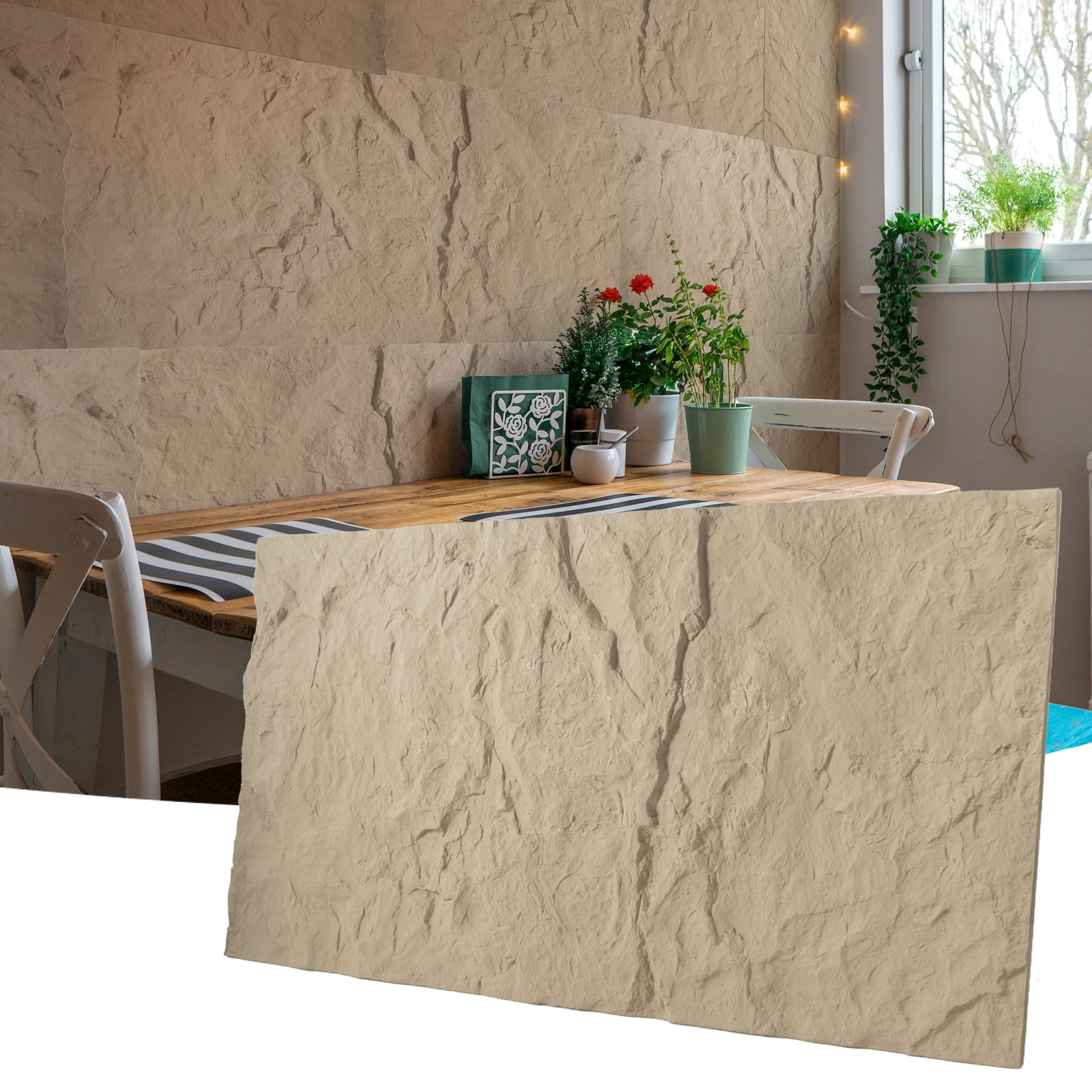 Art3d Cement Texture 3D Wall Panels, Yellow Stone, 24"x48", 4-Piece ...