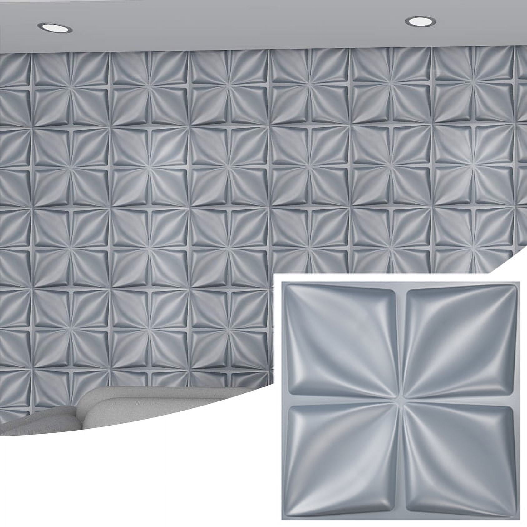 Art3d Decorative 3D Wall Panels Textured 3D Wall Covering, Grey, 19.7 ...