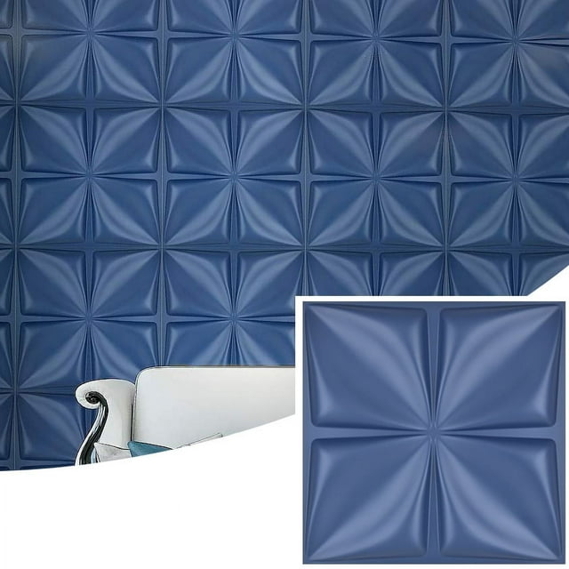 Art3d Decorative 3D Wall Panels Textured 3D Wall Covering, Navy Blue ...