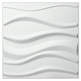 Art3d Decorative 3D Wavy Wall Panel White Wave Board Pack of 12 Tiles ...