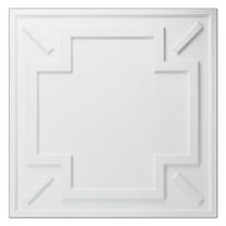 White 2 ft. x 2 ft. Decorative Square Drop Ceiling Tile, Lay-In PVC ...