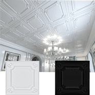 White 2 ft. x 2 ft. Decorative Square Drop Ceiling Tile, Lay-In PVC ...
