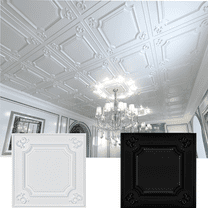 White 2 ft. x 2 ft. Decorative Square Drop Ceiling Tile, Lay-In PVC ...