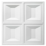 White 2 ft. x 2 ft. Decorative Square Drop Ceiling Tile, Lay-In PVC ...