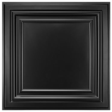 12-Pack Drop Ceiling Tiles 2ft x 2ft in Black, PVC Ceiling Tiles 24 x ...