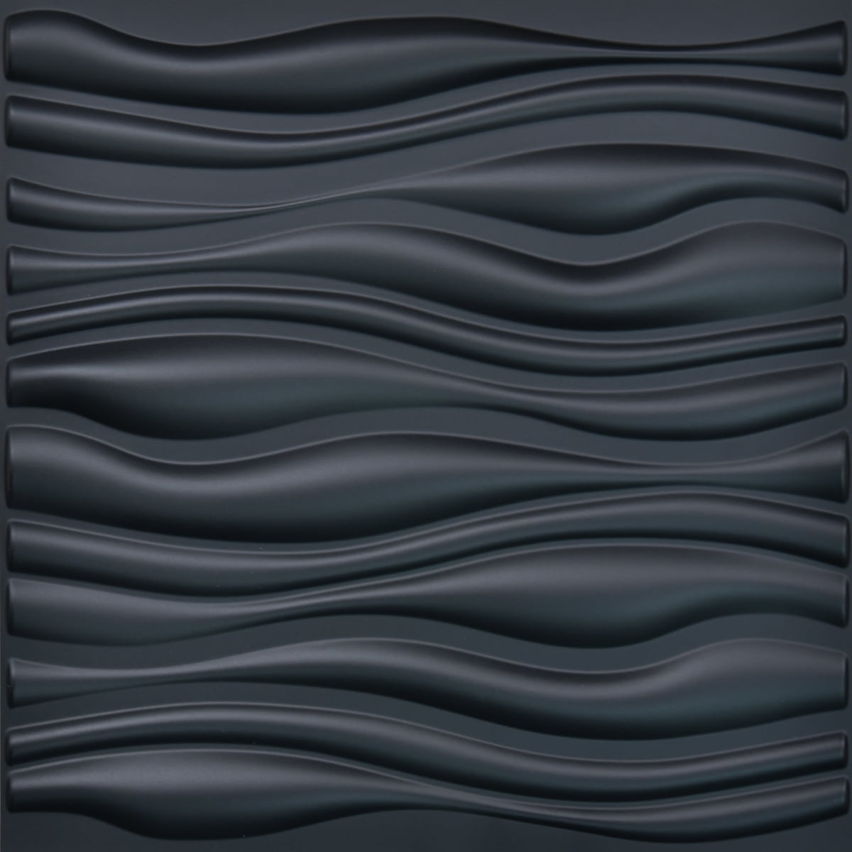 Art3d PVC Wave Board Textured 3D Wall Panels, Black, 19.7" x 19.7" (12 ...