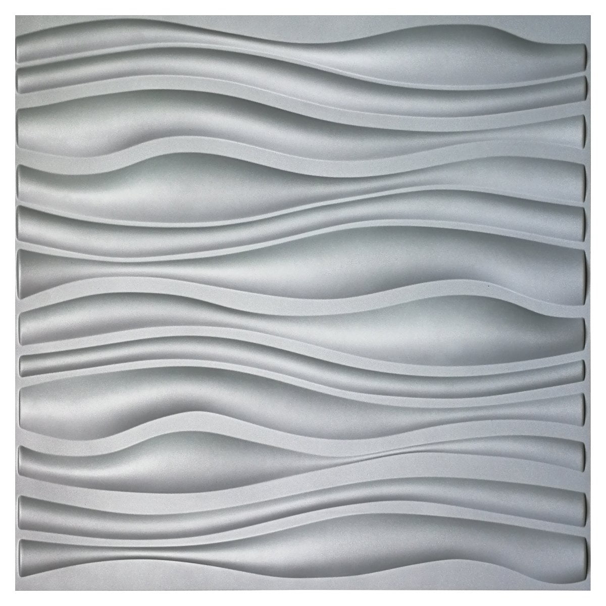 Art3d PVC Wave Board Textured 3D Wall Panels in Grey, 19.7" x 19.7" (12 ...