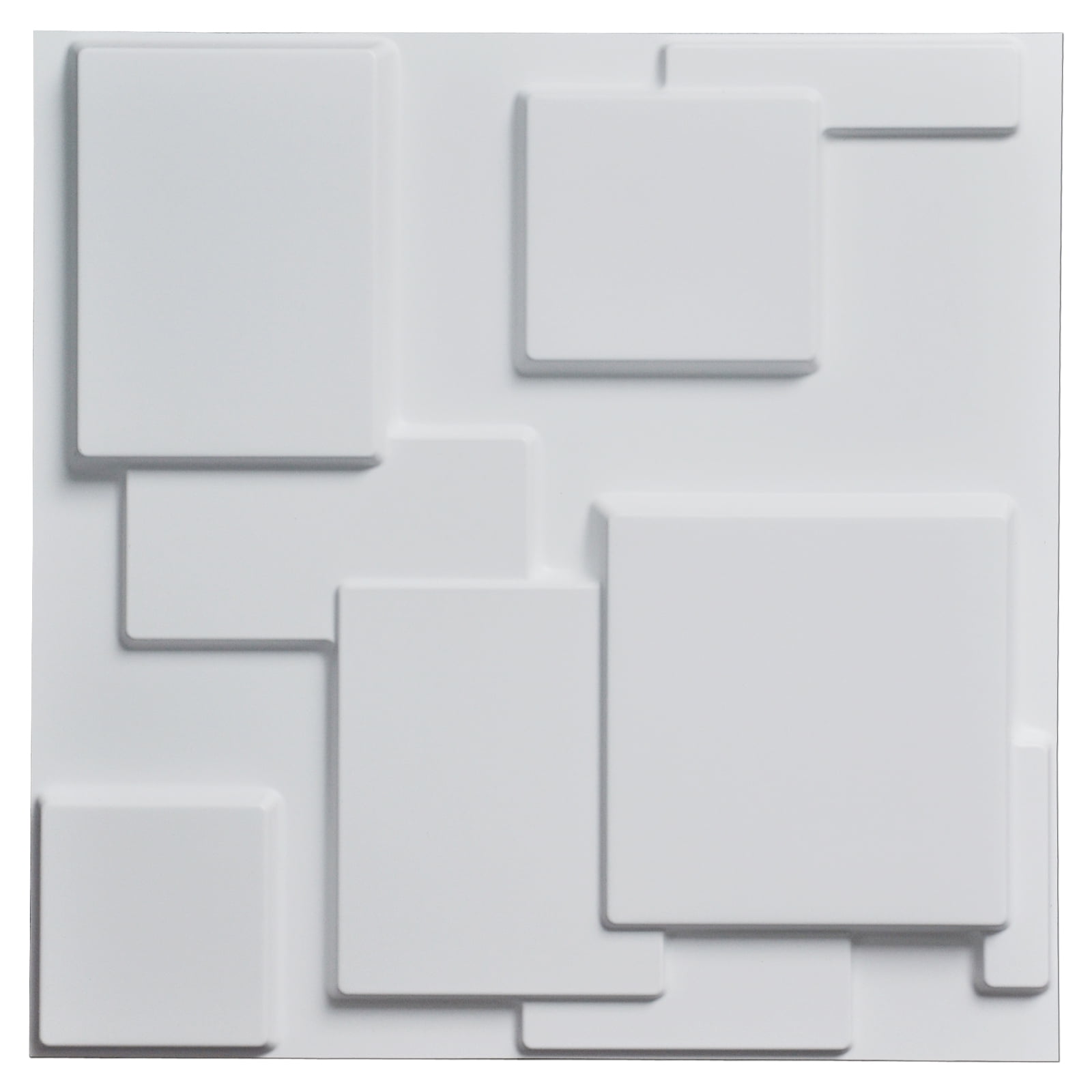 Art3d Squares Design 19.7 in. x 19.7 in. PVC 3D Wall Panel (12-Pack ...