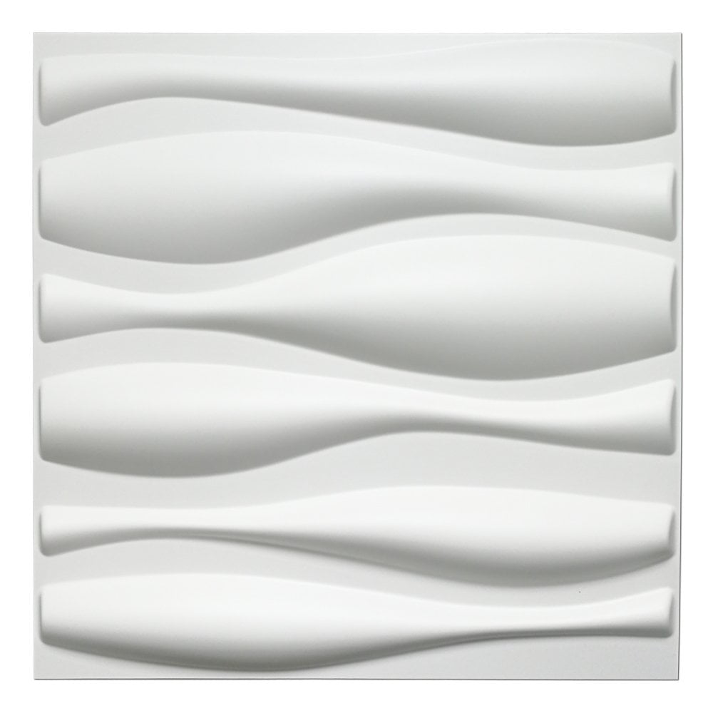 Art3d Wave Design I 19.7 in. x 19.7 in. PVC 3D Wall Panel (12-Pack ...