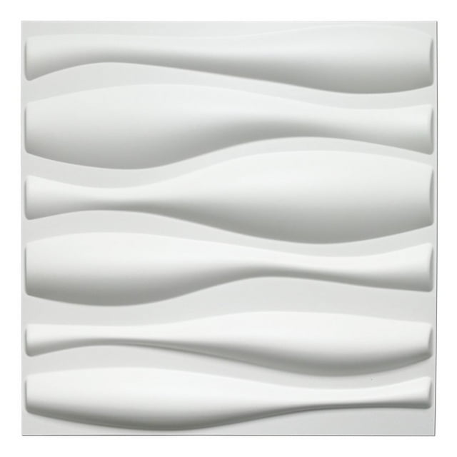 Art3d Wave Design I 19.7 in. x 19.7 in. PVC 3D Wall Panel (12-Pack ...