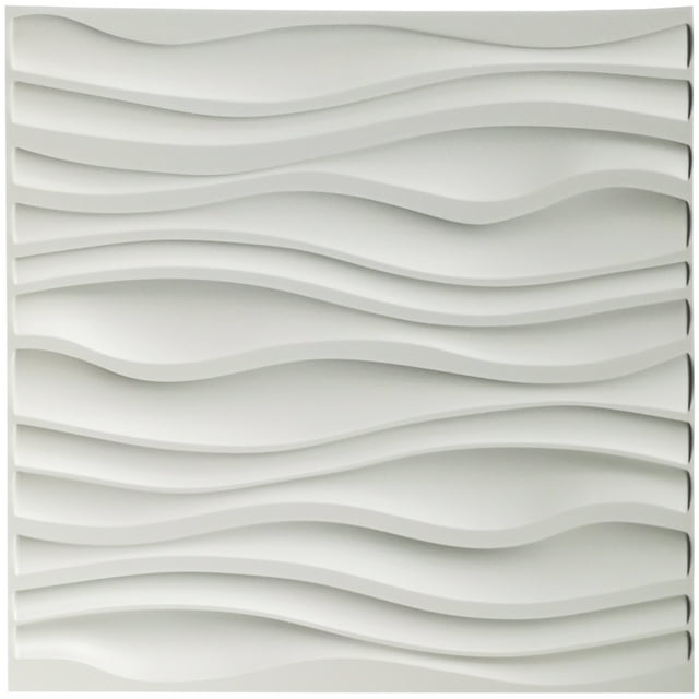 Art3d Wave Design IV 19.7 in. x 19.7 in. PVC 3D Wall Panel (12-Pack ...