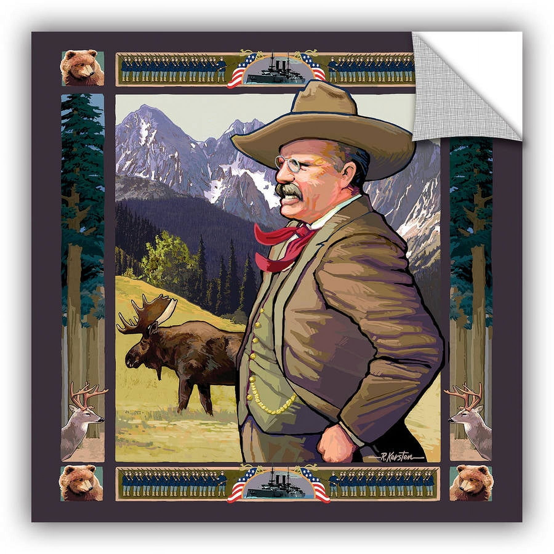 ArtAppealz Rick Kersten "Teddy Roosevelt" Removable Wall Art - Walmart.com