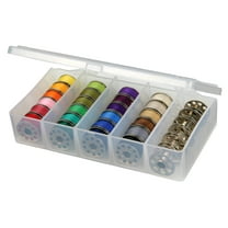 Dritz Bobbin Storage Box - Holds 32 Machine Bobbins - Plastic - Clear ...