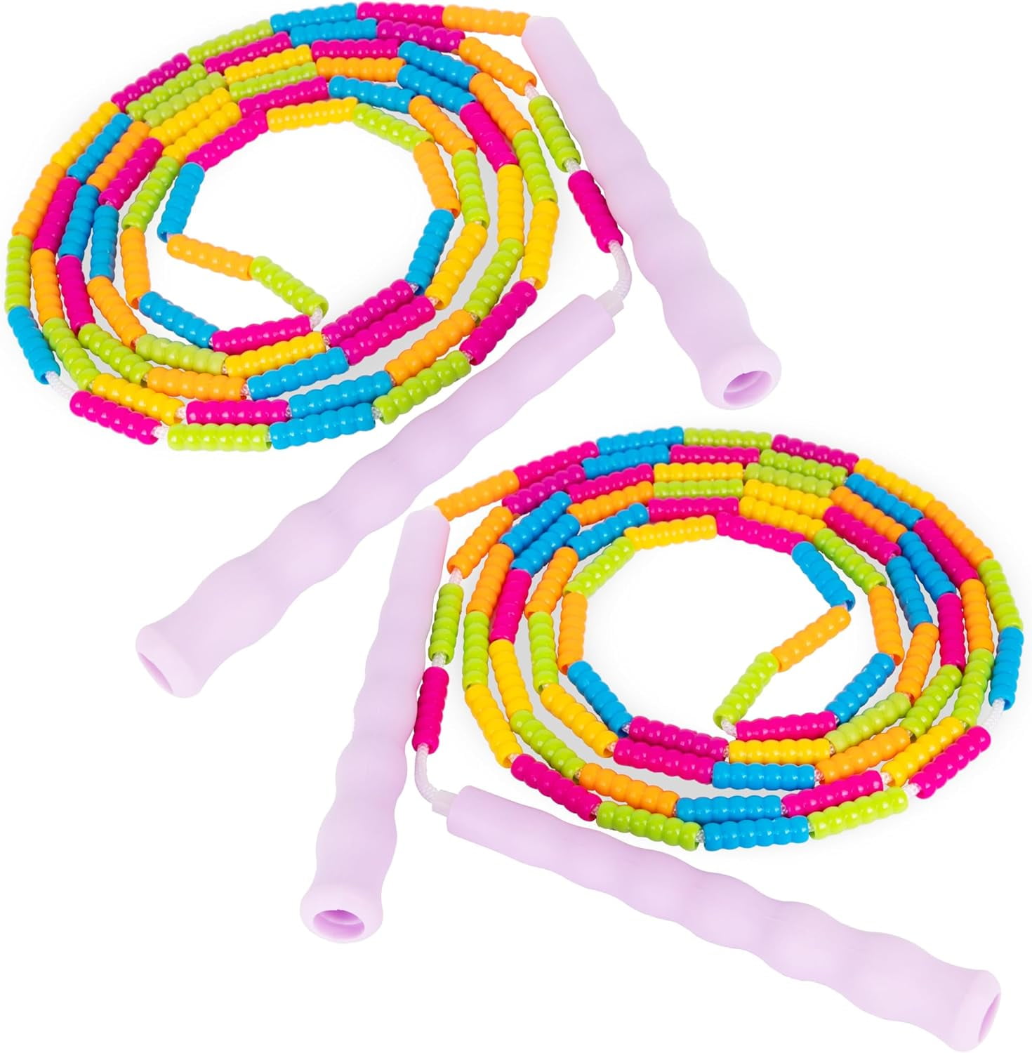 ArtCreativity 2-Pack Beaded Jump Ropes – Colorful Skipping Ropes for ...