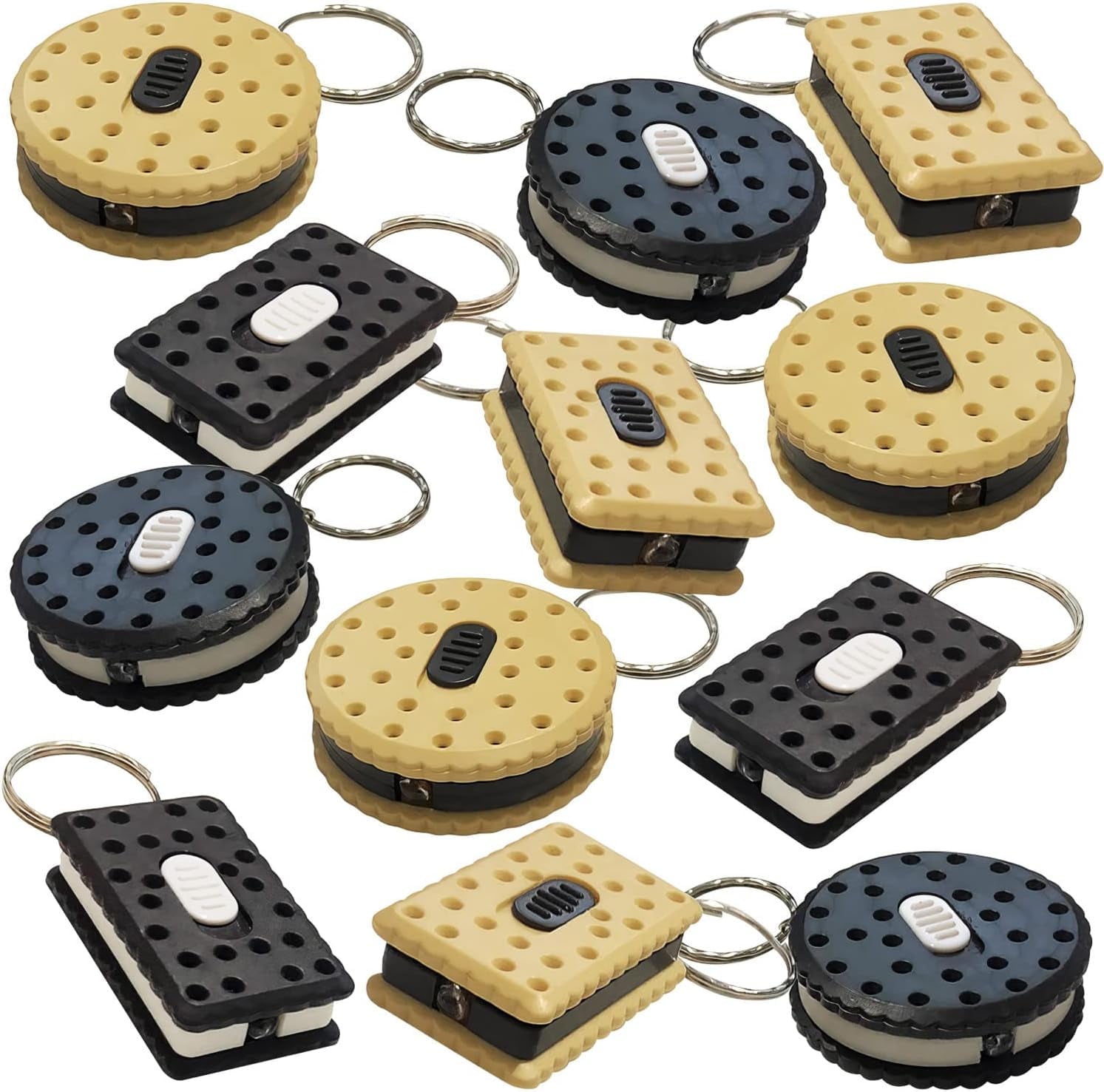 ArtCreativity 24-Pack Sandwich Cookie Flashlight Keychains – LED Key ...