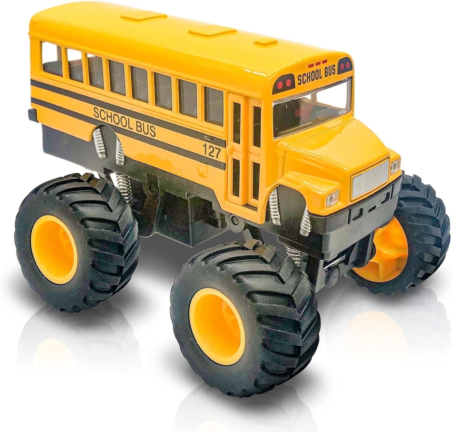 ArtCreativity 5" Pull-Back Monster School Bus – Die-Cast Monster Truck ...