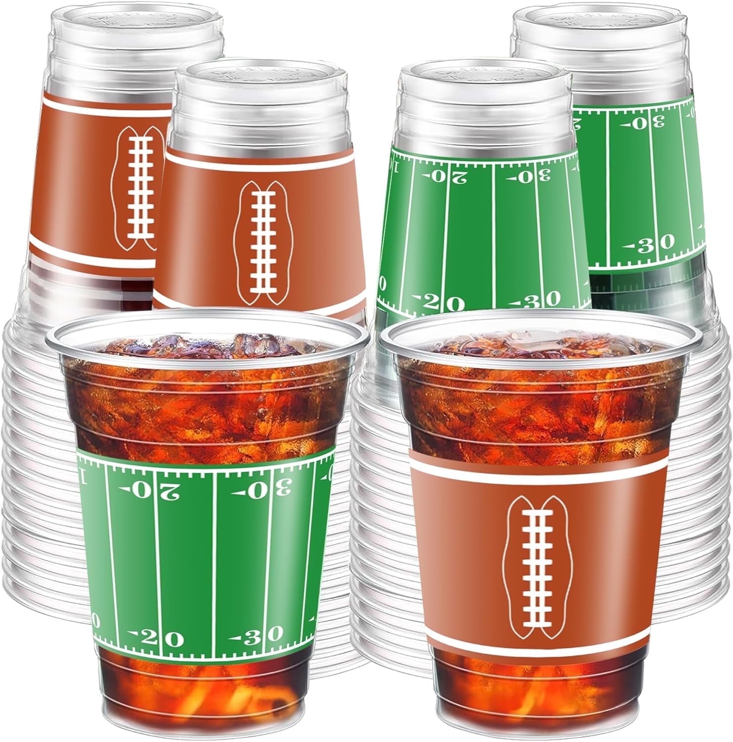 ArtCreativity 50-pack 16 oz Football Party Cups – Disposable Plastic ...