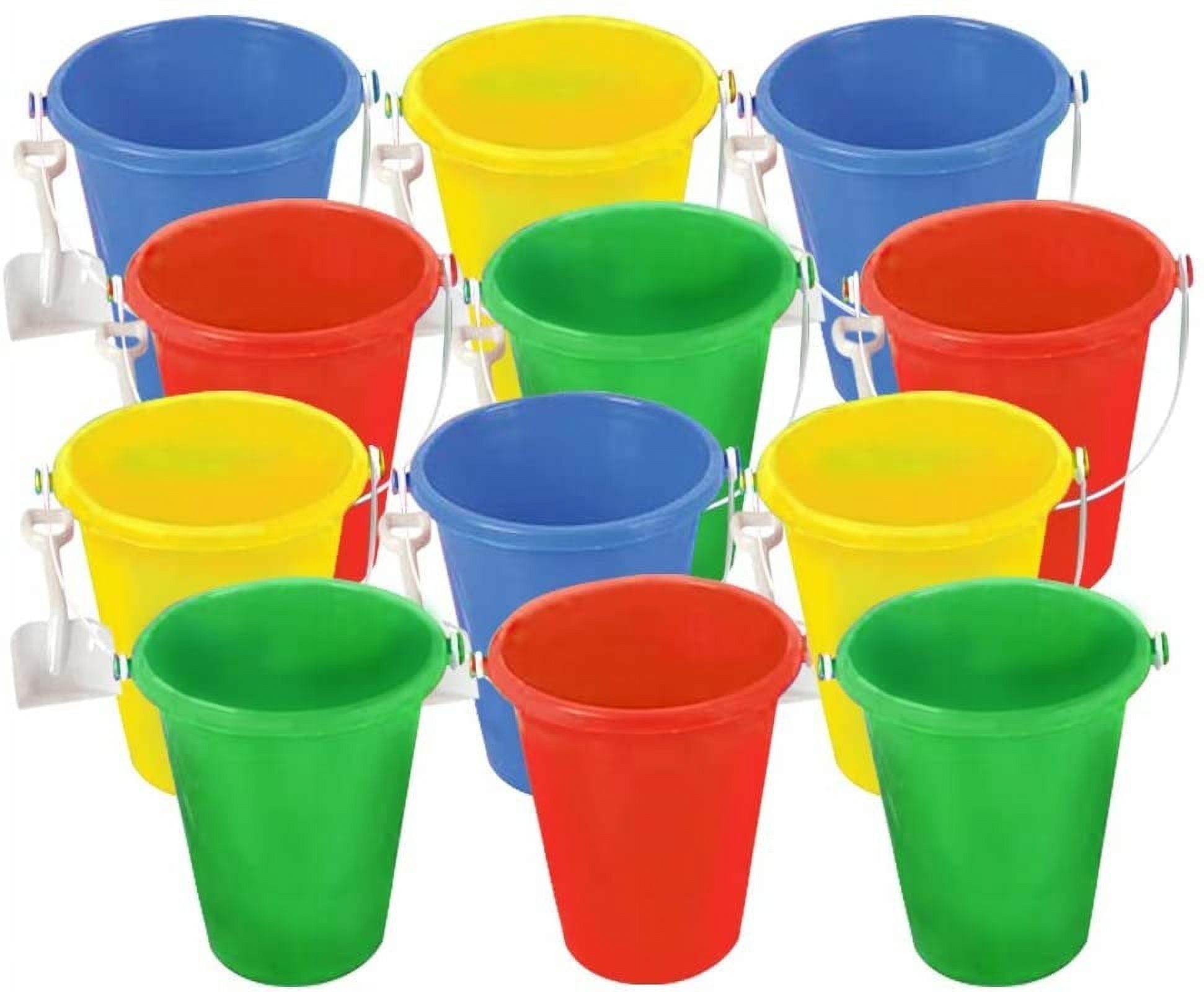 ArtCreativity 6” Plastic Beach Pail & Shovel Set – 12-Pack Sand Toys ...