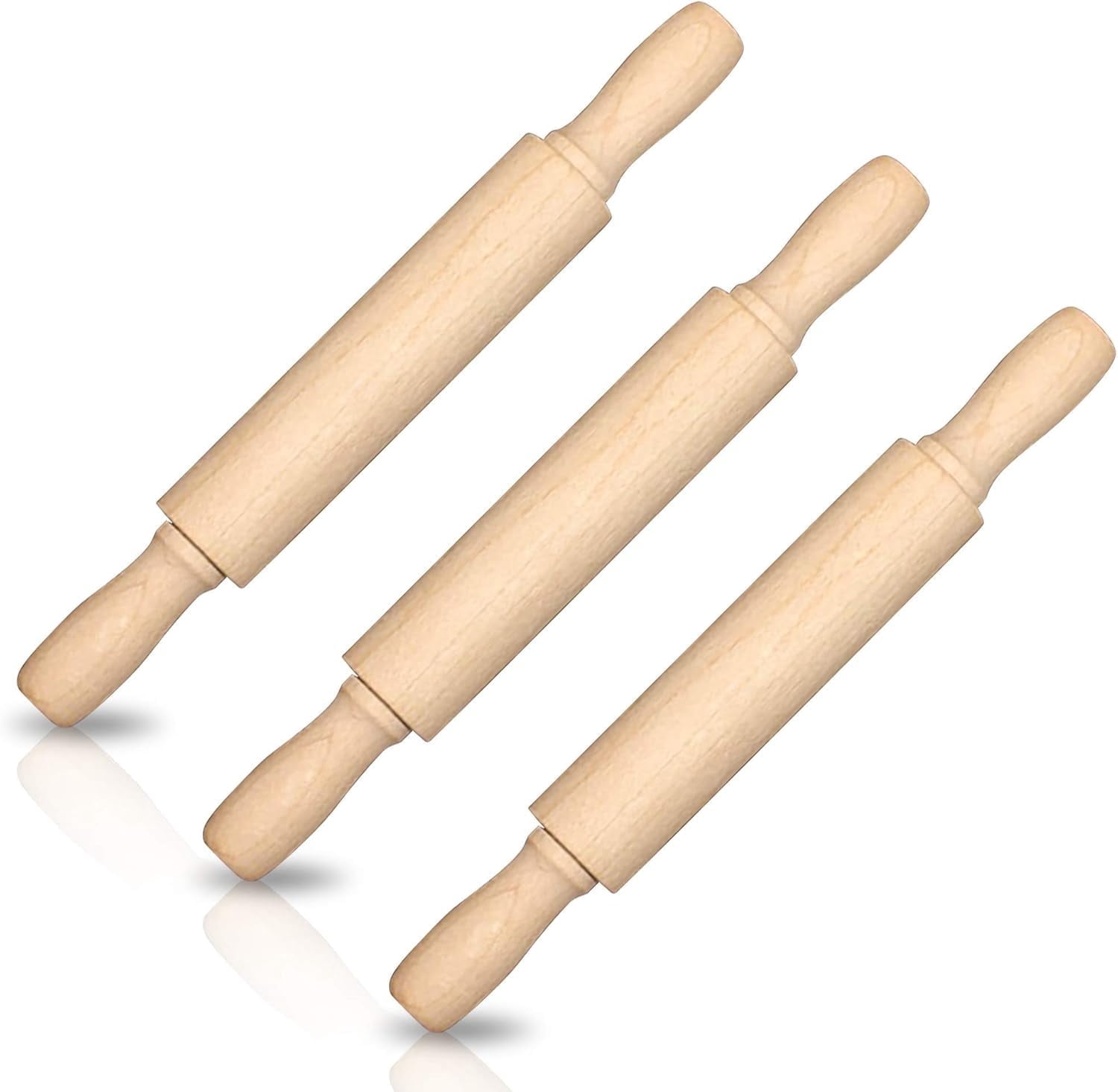 ArtCreativity 7" Mini Wooden Rolling Pins Set of 3 for Kids Ages 3 ...