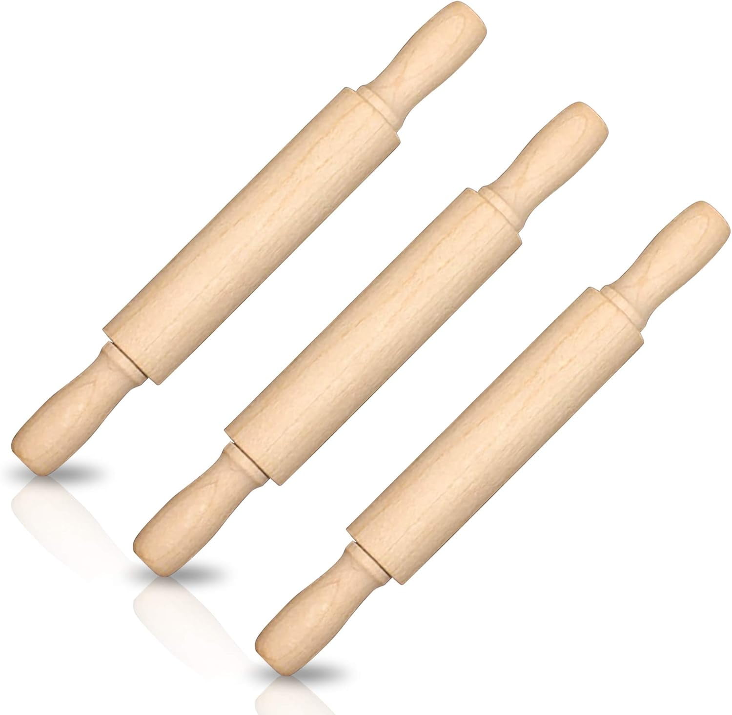 ArtCreativity 7” Mini Wooden Rolling Pins – Set of 3 for Kids’ Baking ...