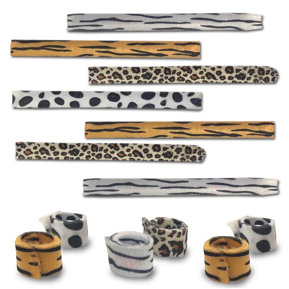 ArtCreativity Slap Bracelets Animal Print Safari Zebra Tiger Cow ...