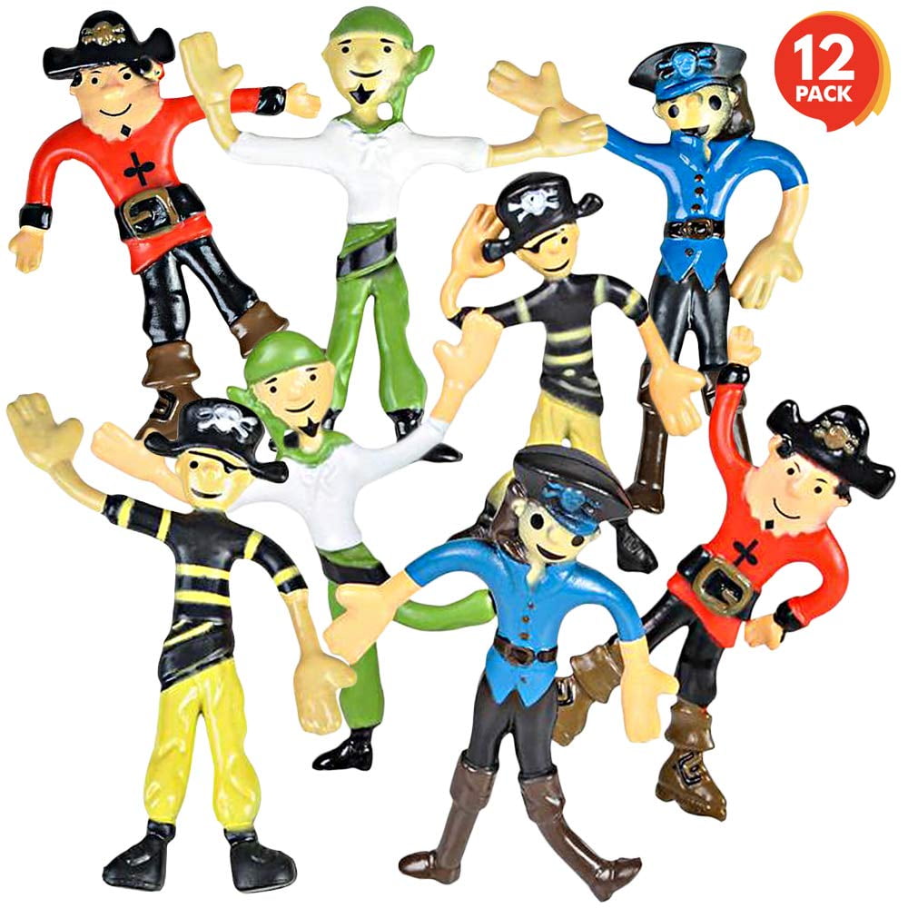 ArtCreativity Bendable Pirate Figures, Set of 12 Flexible Men, Birthday ...