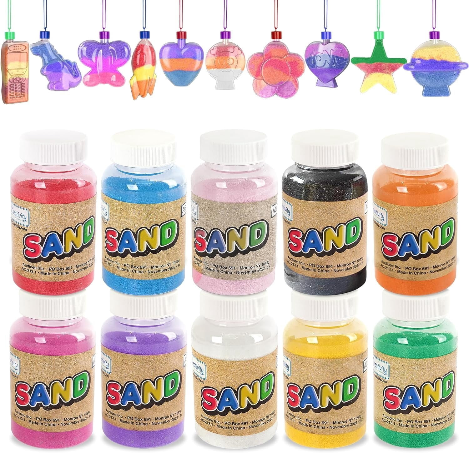 ArtCreativity Colored Sand Art Kits for Kids 40-Pack Play Sand Set with ...