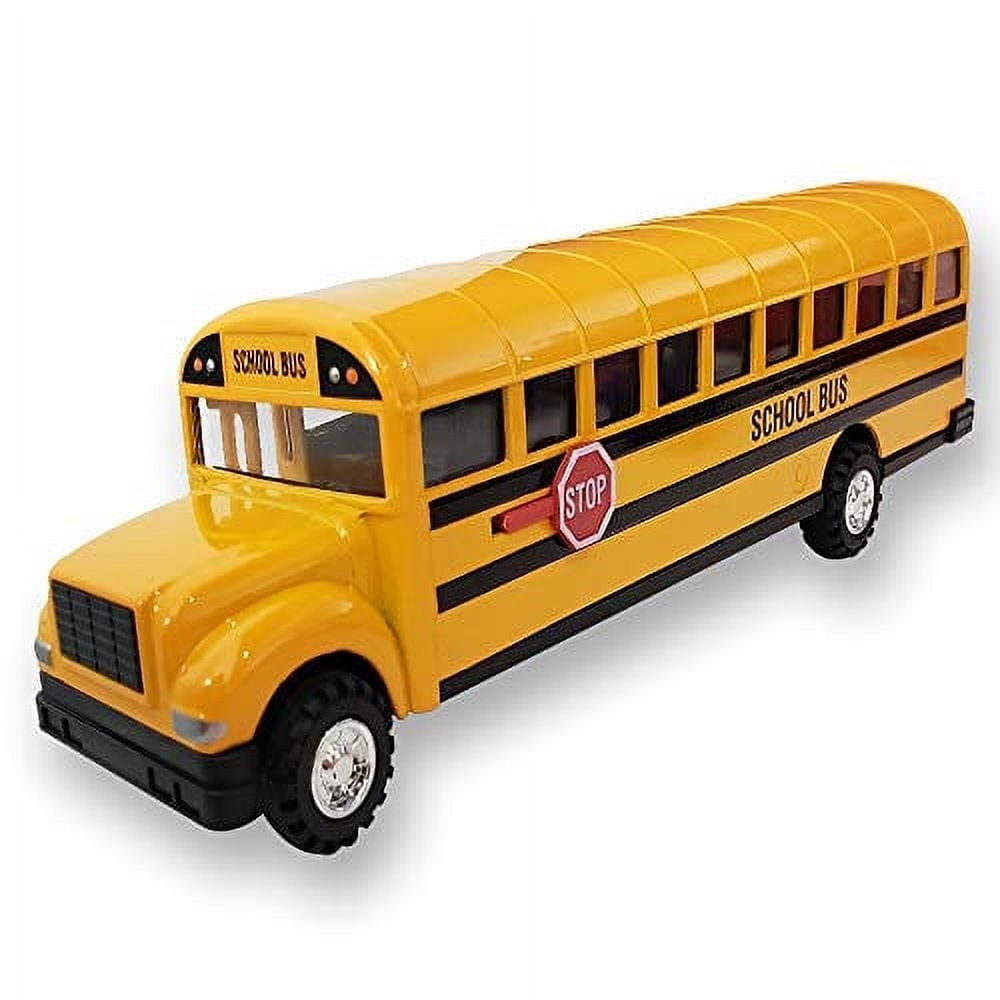 ArtCreativity Die Cast Yellow School Bus Toy for Kids, 8.5 Inch Pull ...