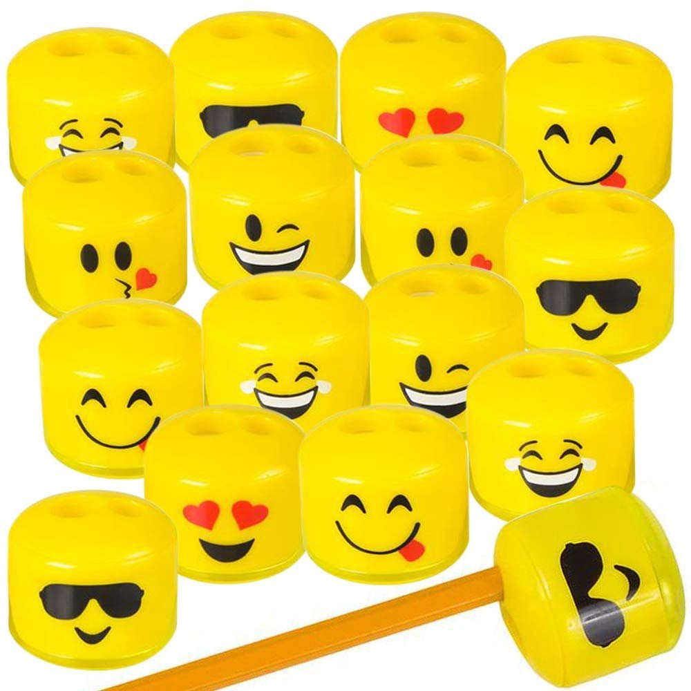 ArtCreativity Emoticon Sharpeners for Kids, Bulk Pack of 24, Emoticon ...