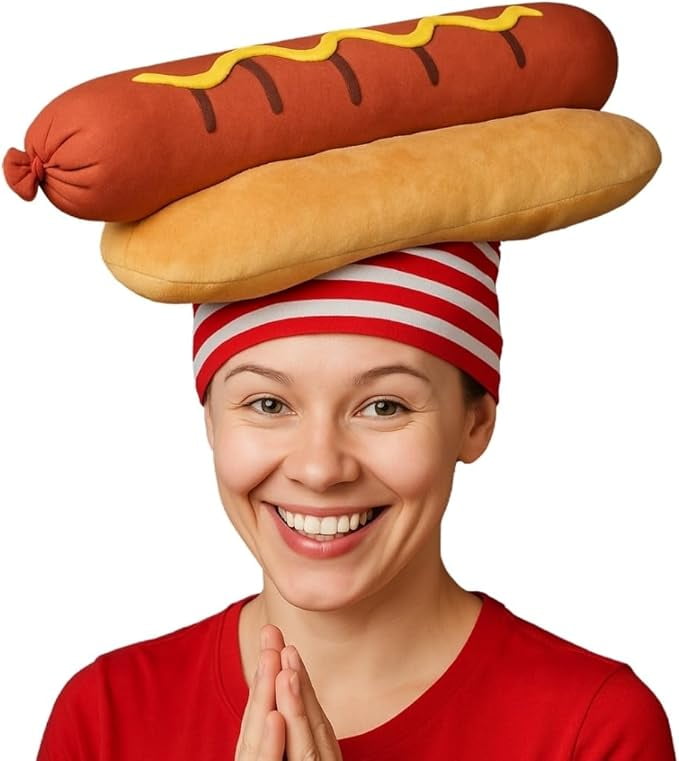 ArtCreativity Funny Hot Dog Hat – Plush Hotdog Costume Hat for Kids ...