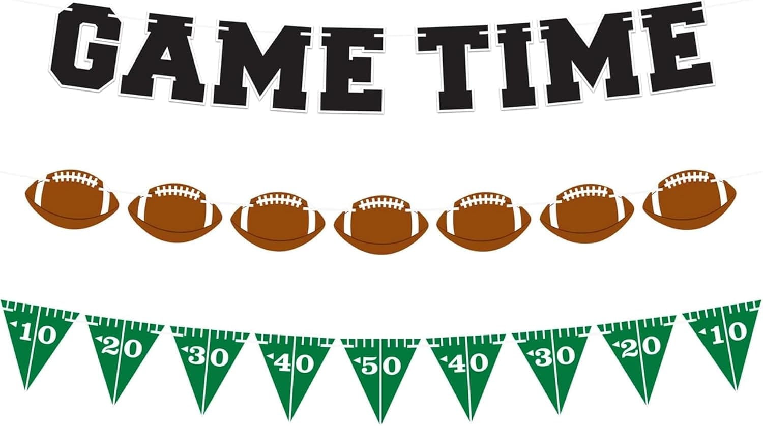 ArtCreativity Game Time Football Banner Decoration - Set of 3 ...