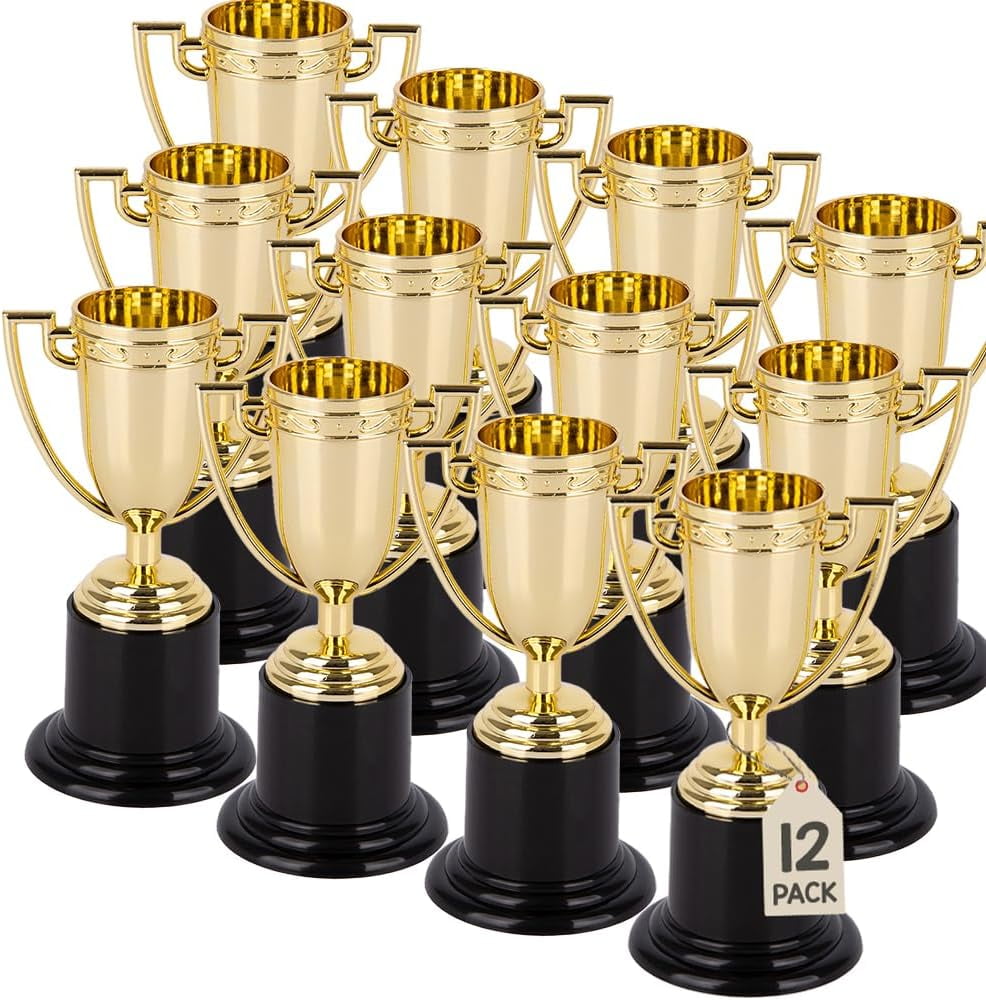 ArtCreativity Gold Plastic Trophies – 12-Pack 4” Trophy Awards for Kids ...
