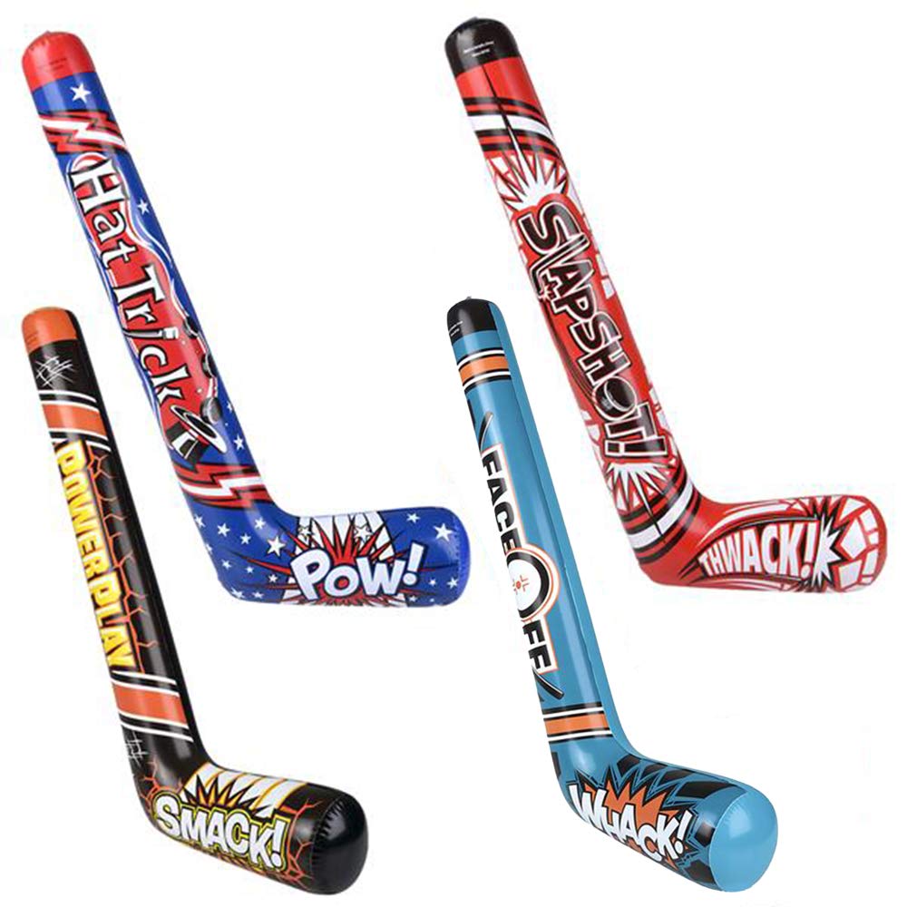 ArtCreativity Hockey Stick Inflates, Set of 4, Inflatable Hockey Party ...