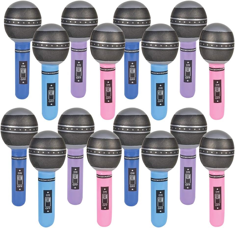 ArtCreativity 24-pack Inflatable Microphones 11-inch Pretend Play Toys ...