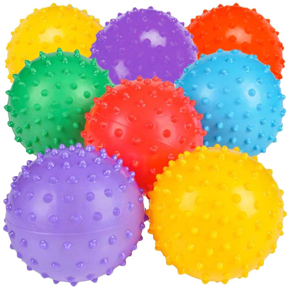 ArtCreativity Inflated Knobby Balls, Pack of 12, Spiky Sensory Bouncing ...