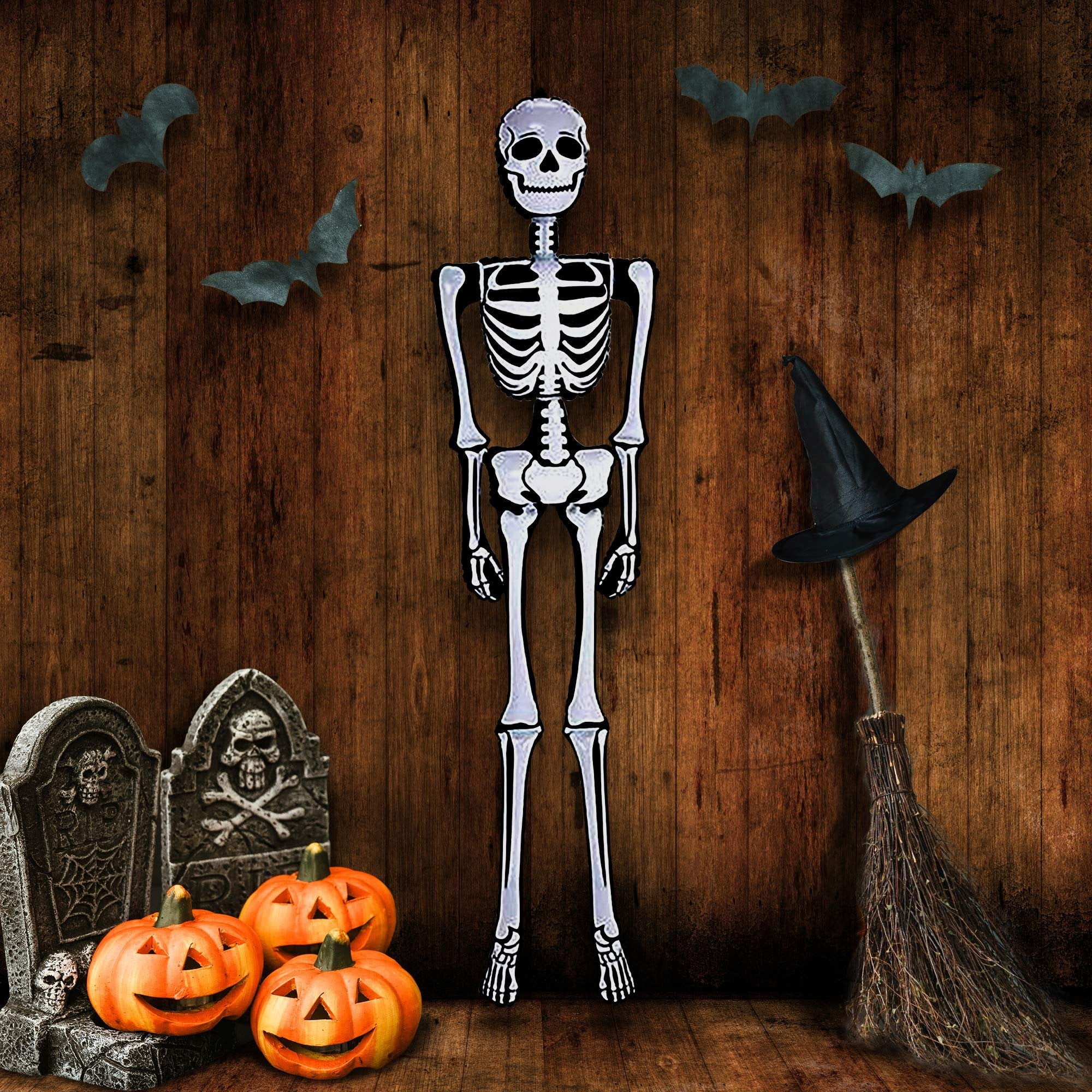 ArtCreativity Life-Size Halloween Skeleton Inflate Decoration 6ft Tall ...