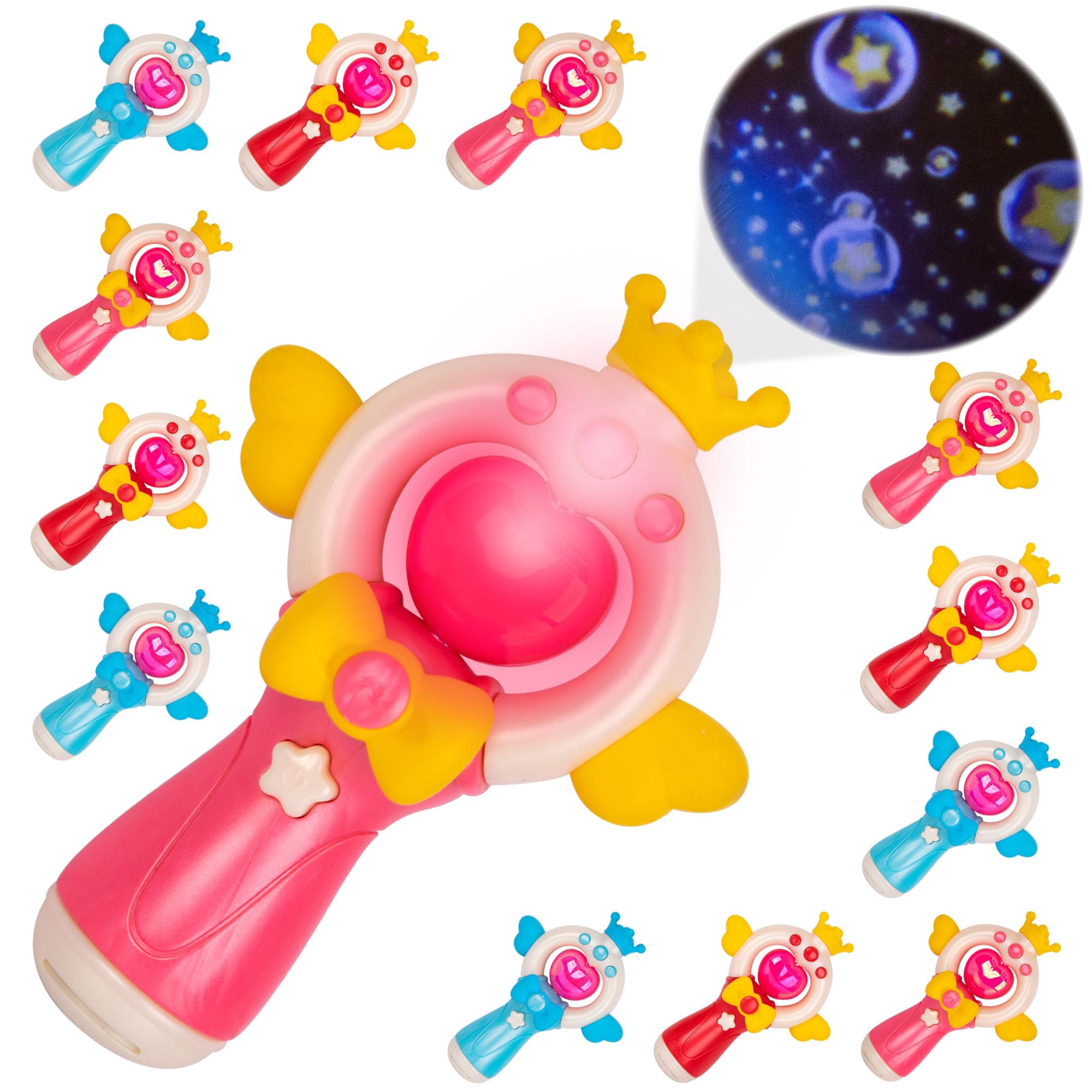 ArtCreativity Light Up Projection Wands for Kids - Set of 12 Wand-Style ...