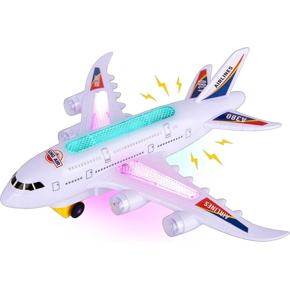 ArtCreativity Light-Up Airplane Toy with Sounds – LED Toy Airplane with ...