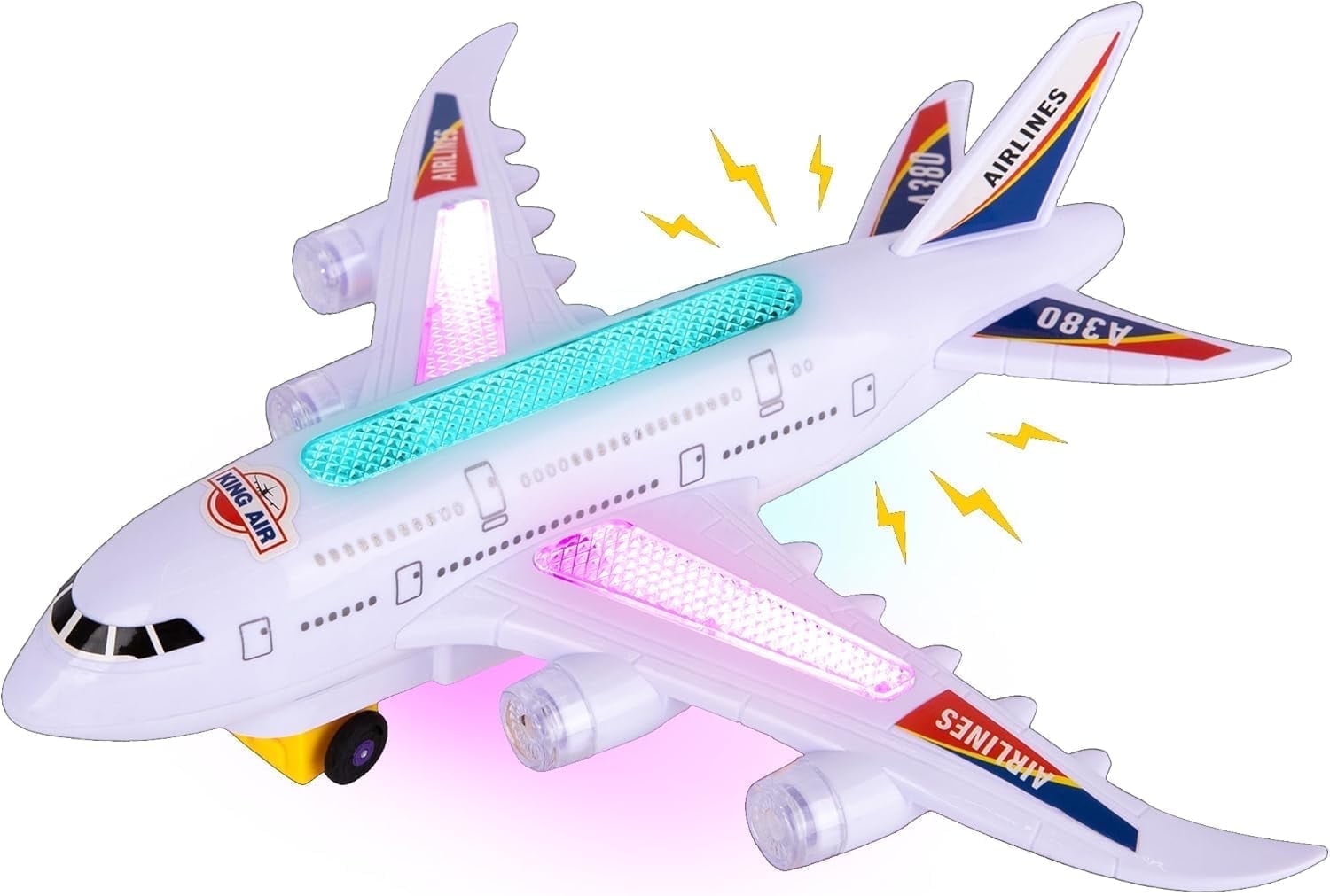 ArtCreativity Light-Up Airplane Toy with Sounds – LED Toy Airplane with ...