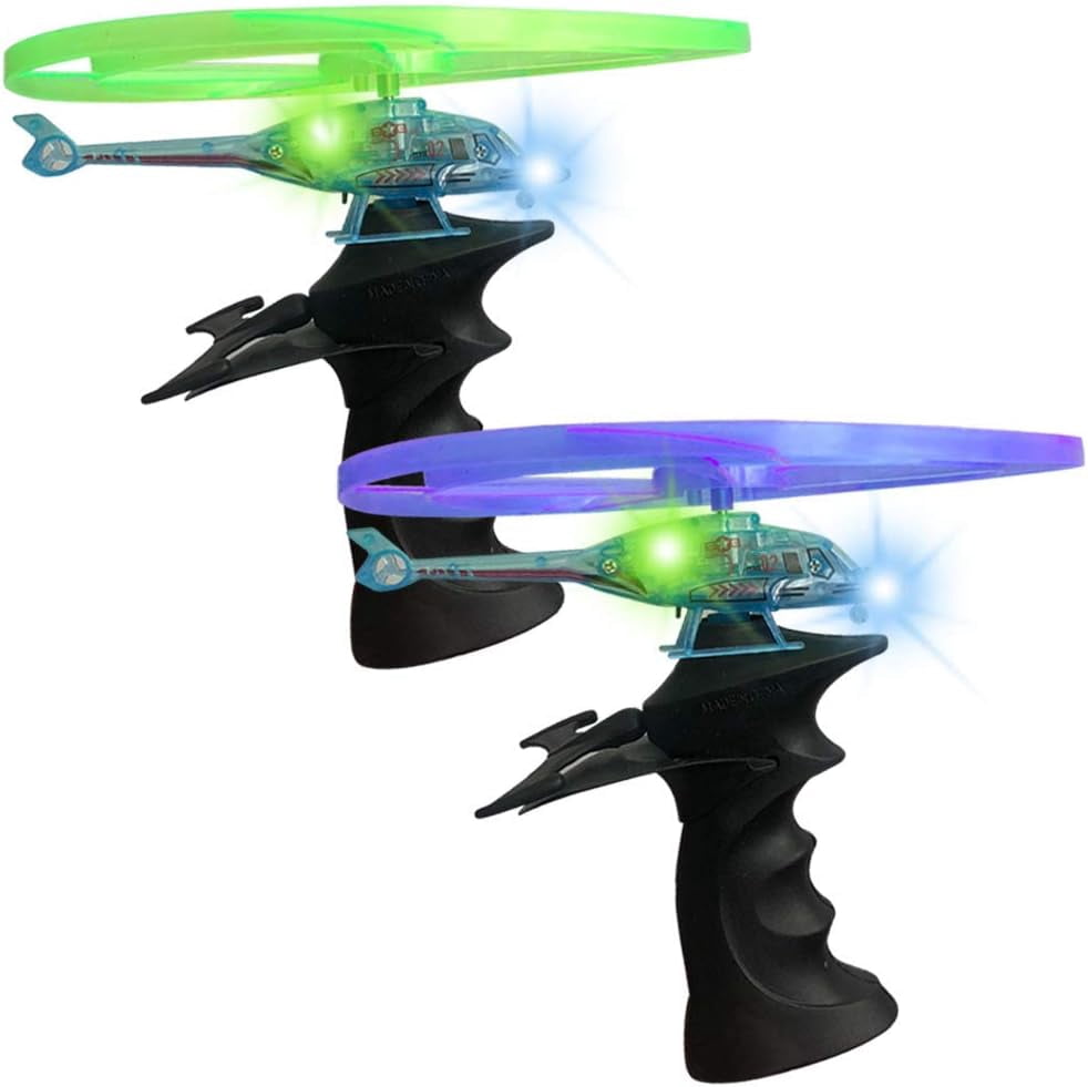 ArtCreativity Light Up Ripcord Helicopters, Set of 2 – LED Flying Toys ...