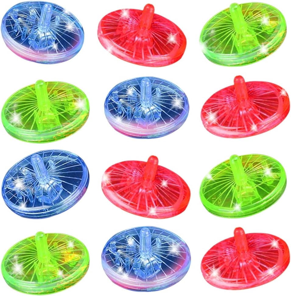 ArtCreativity Light up Spinning Tops Set of 12, Flashing LED Spin Toys ...