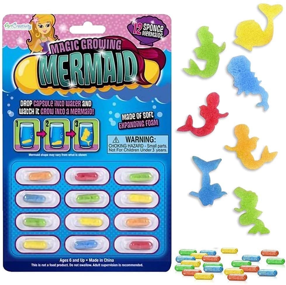 ArtCreativity Magic Growing Mermaid Capsules for Kids, Fun Water ...