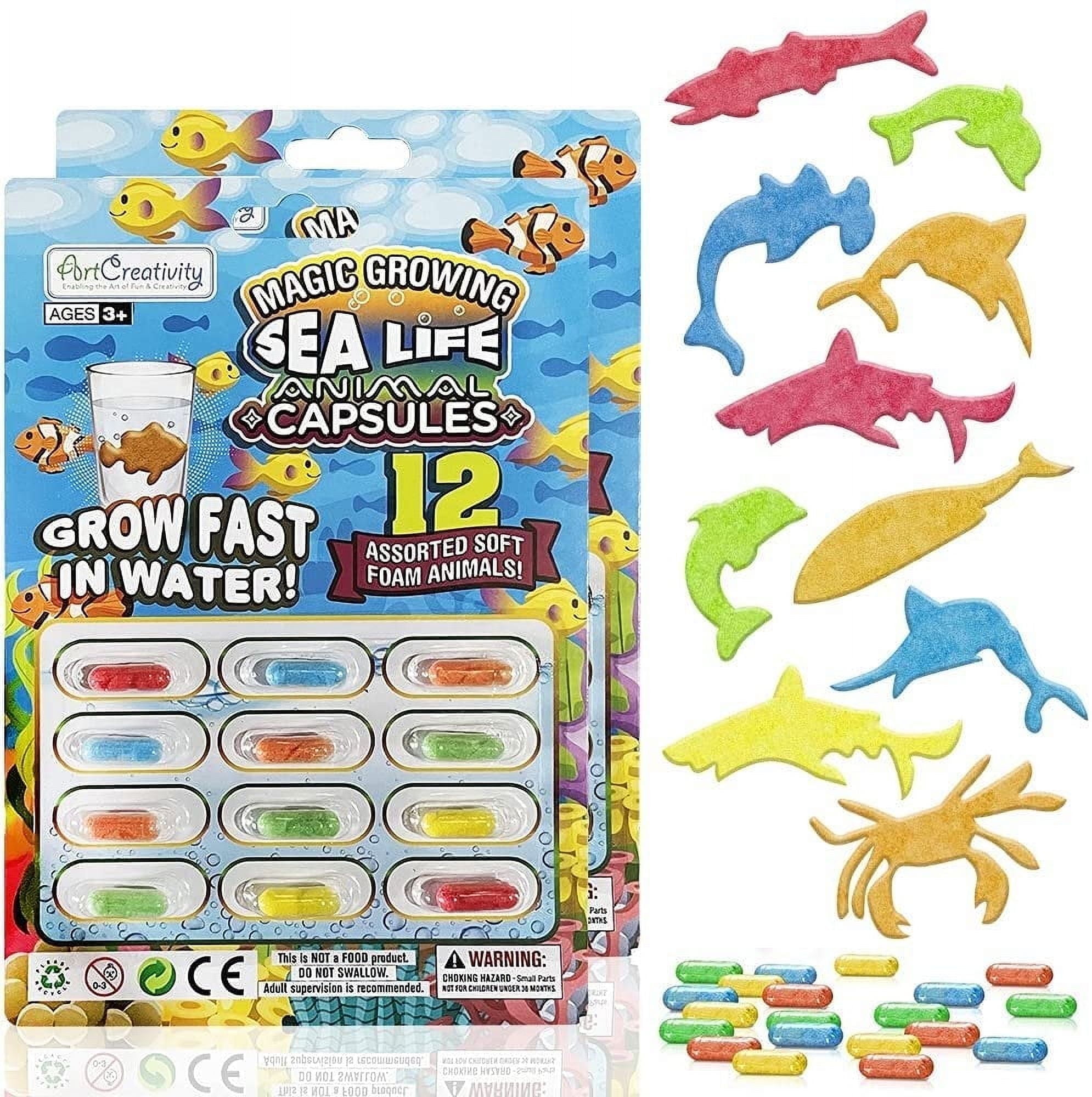 ArtCreativity Magic Growing Sea Animal Capsules, 24 Pc Water Expanding ...