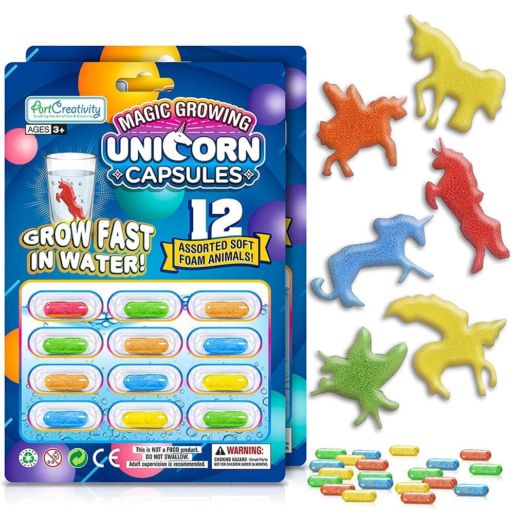 ArtCreativity Magic Growing Unicorn Capsules - Grow in Water - 2 Packs ...