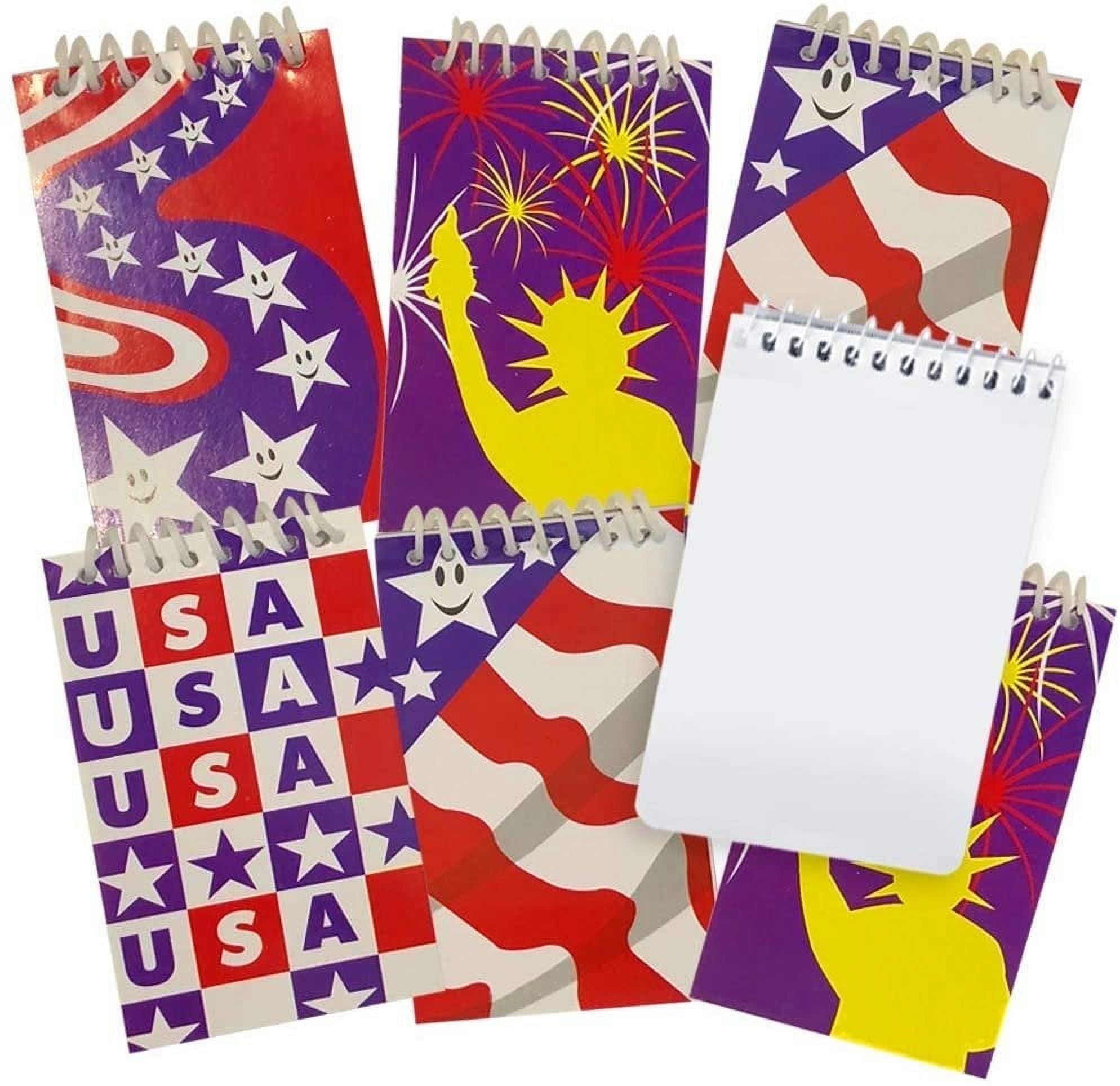ArtCreativity Mini 2.25″ × 3.5″ Patriotic Spiral Notepads – Set of 12 ...
