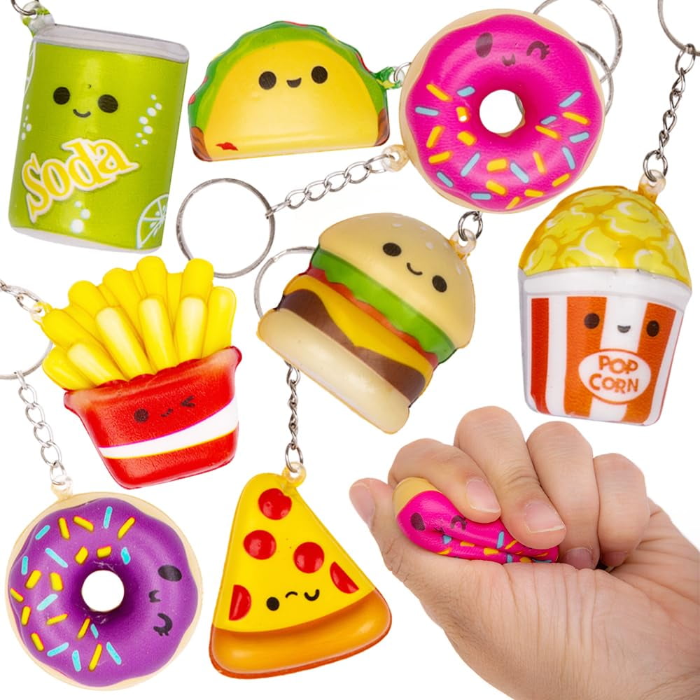 ArtCreativity Mini Squish Fast Food Toys, Set of 8, Slow-Rise Stress ...
