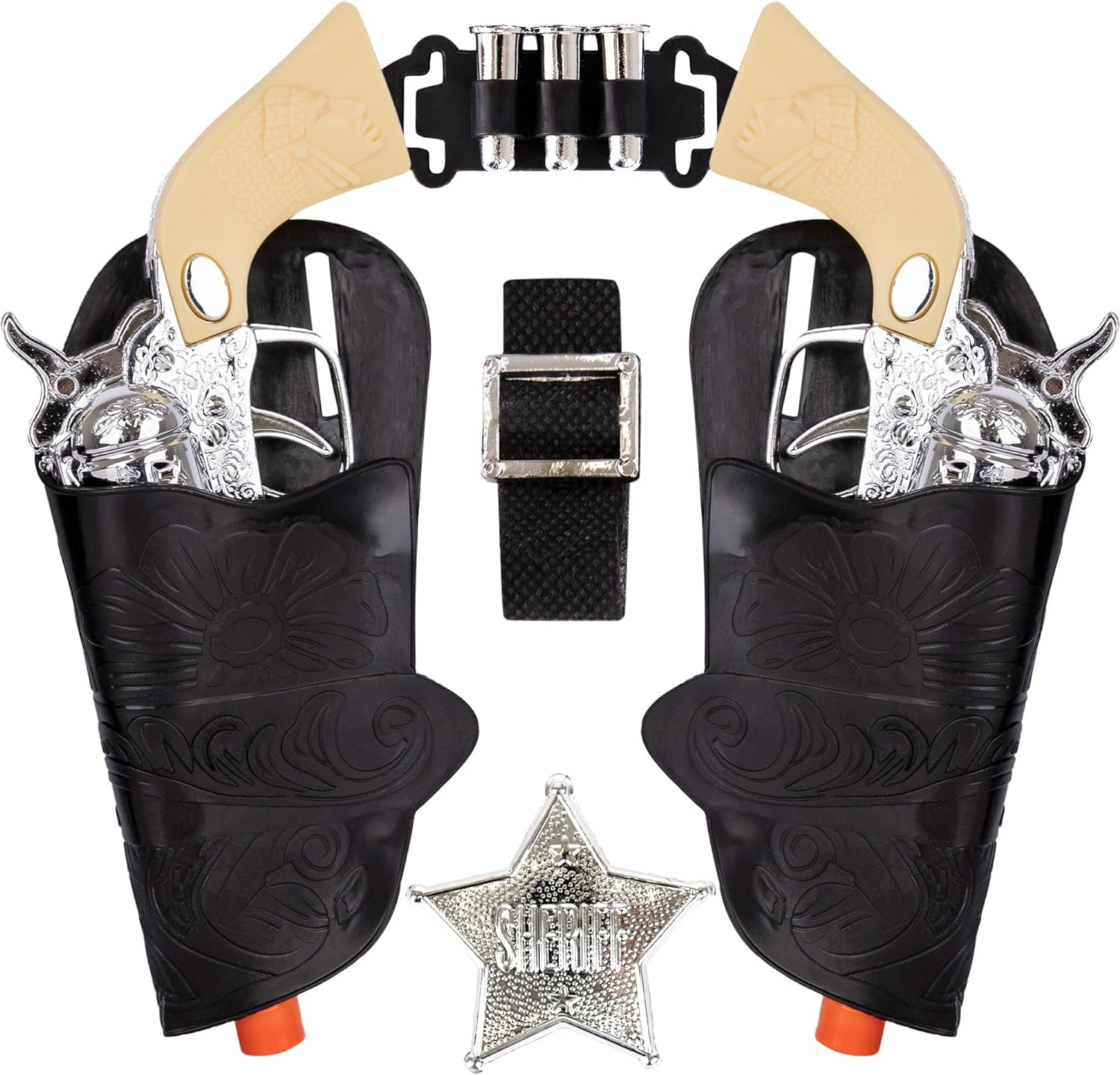 ArtCreativity Old Western Action Toy Twin Shooter Belt With Holster Set ...